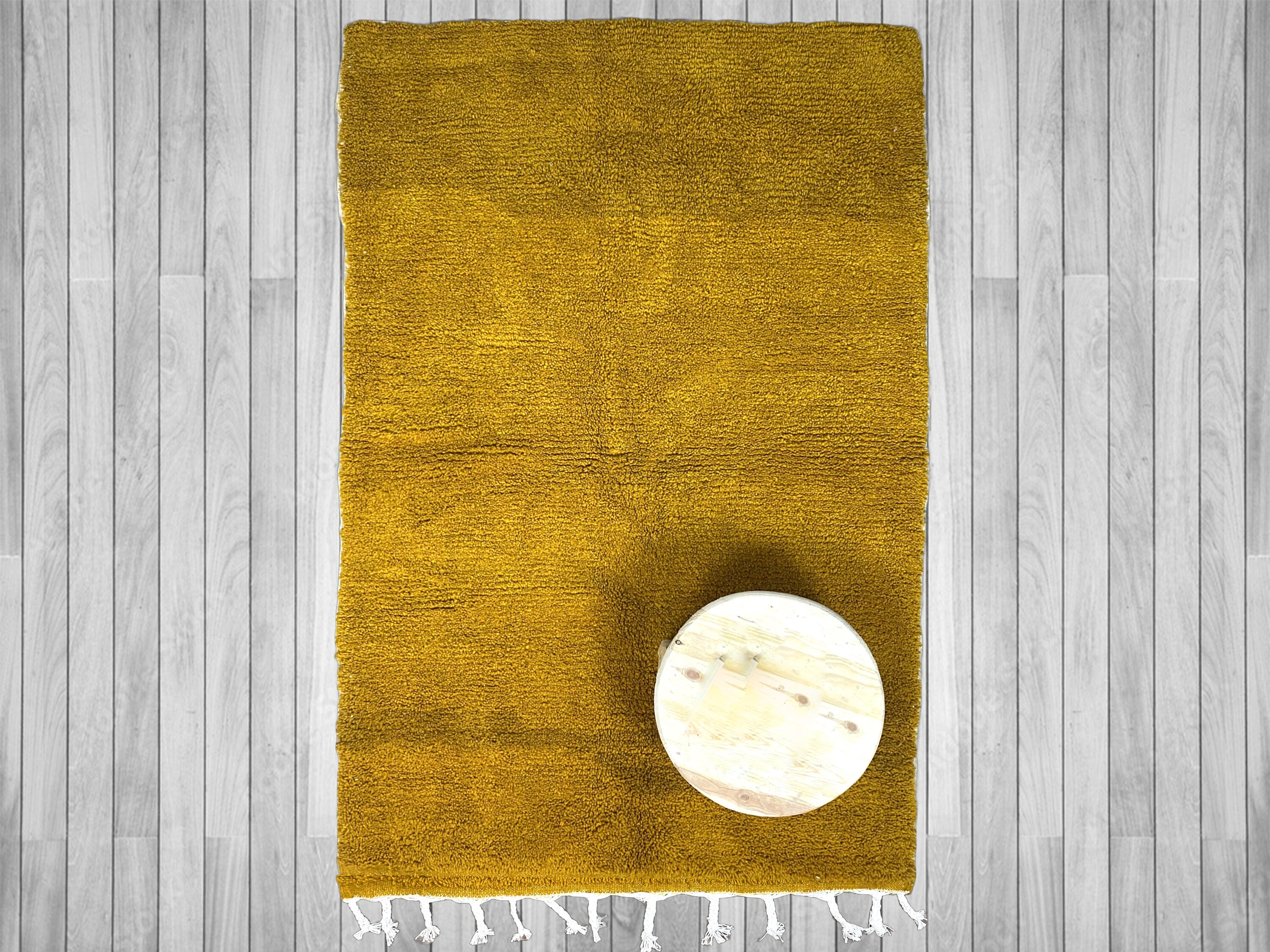 Spectacular Wool Rug for Your Living Room, Moroccan Mustard Rug ...