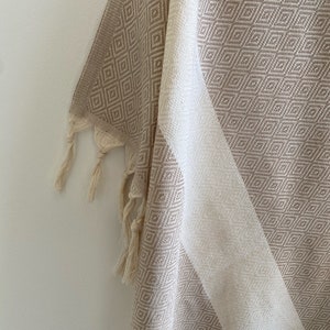 Diamond Design Cream Sofa Throw Cotton, Soft Sofa Throw, Cotton Throw ...