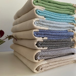 Diamond Design Cream Sofa Throw Cotton, Soft Sofa Throw, Cotton Throw ...