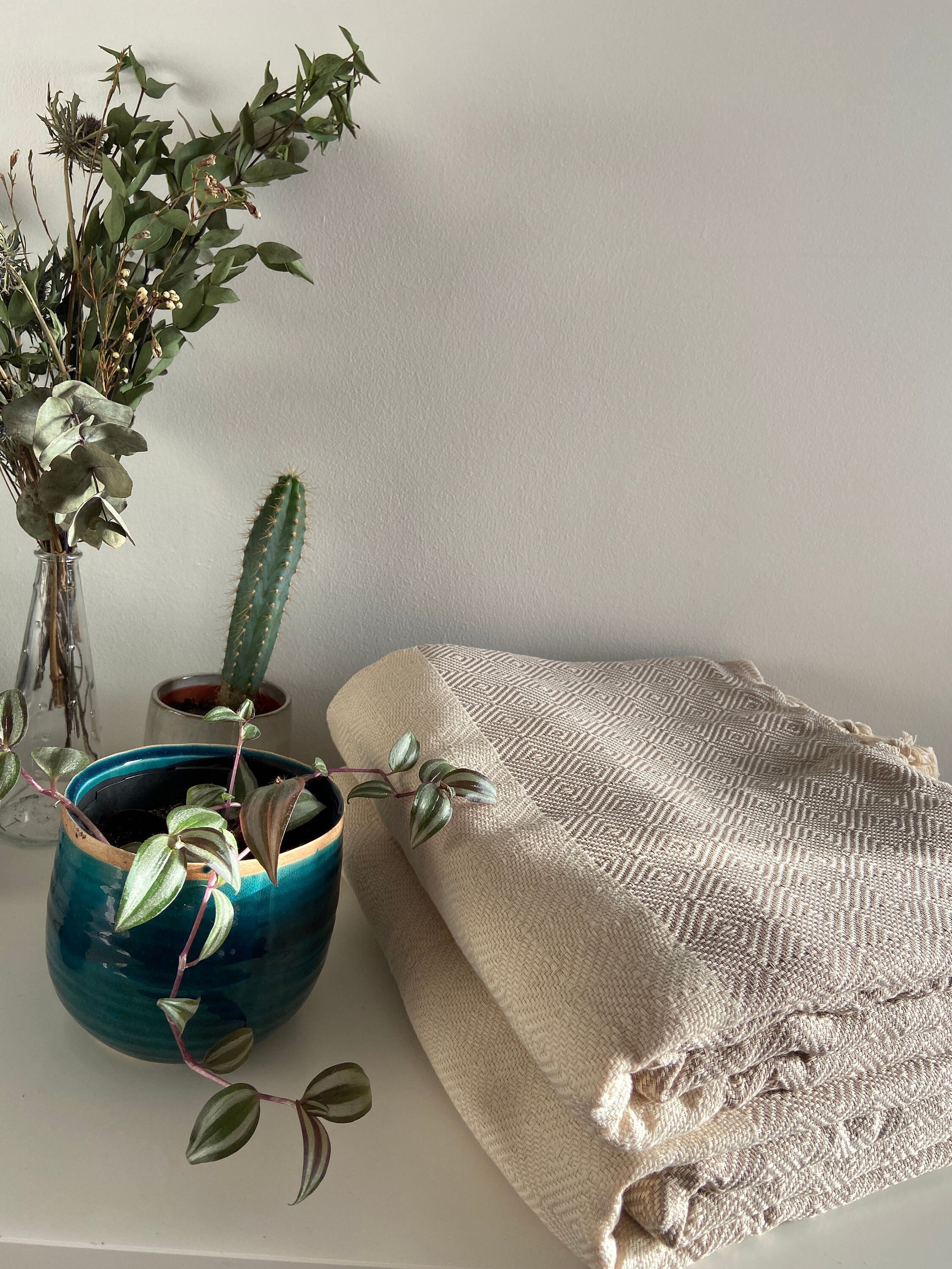 Cream Diamond Soft Cotton Bedspread Large Sofa Throw Blanket - Etsy UK