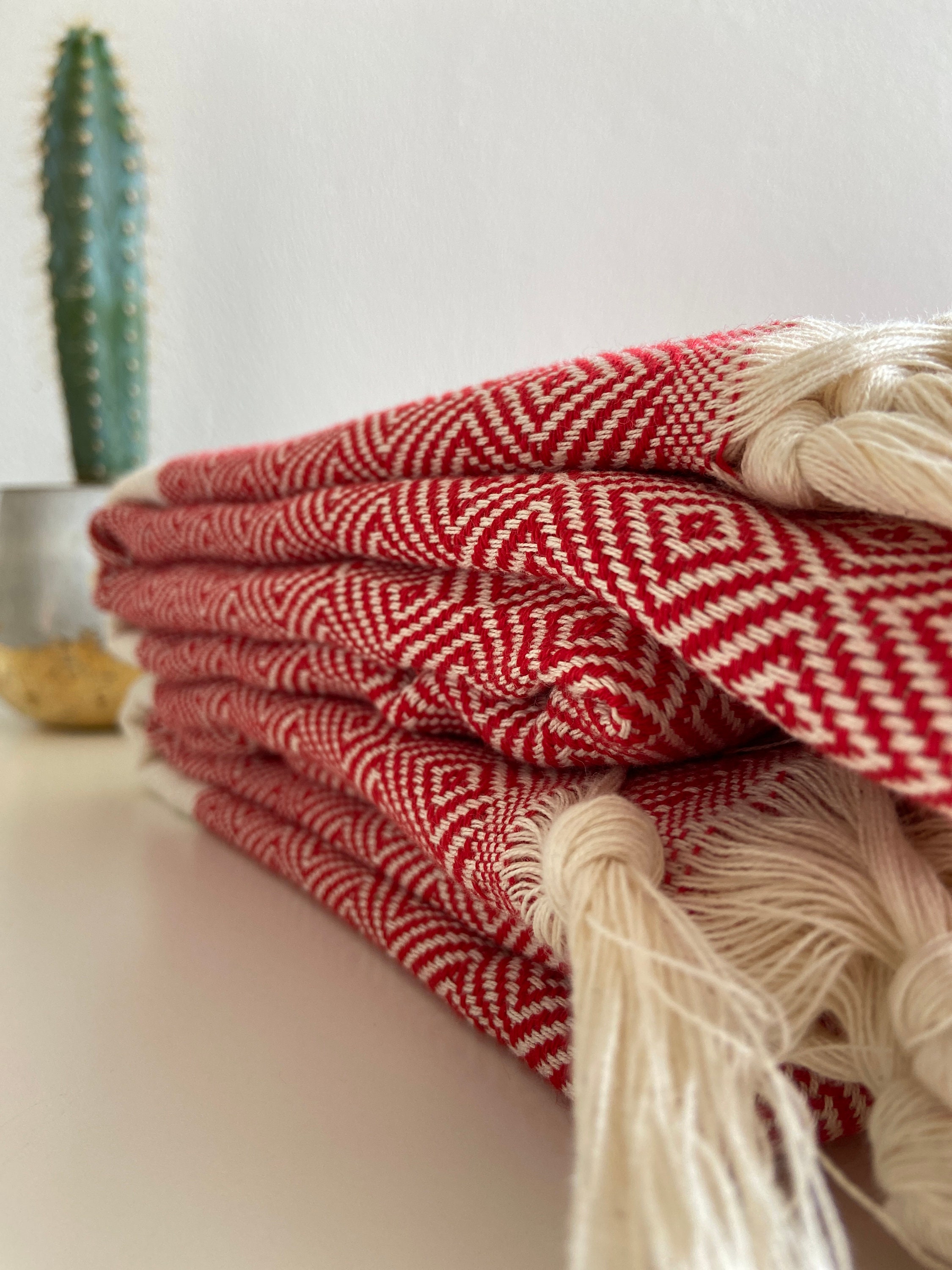 Diamond Design Red Soft Sofa Throw Cotton Throw Blanket - Etsy UK