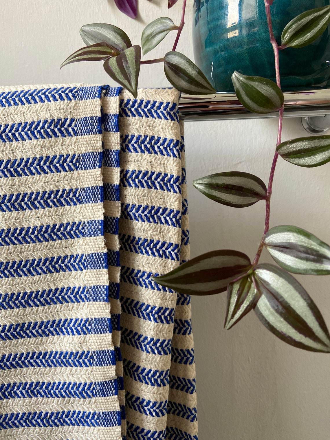 Blue Striped Cotton Sofa Throw Throw Blanket Turkish Towel - Etsy UK