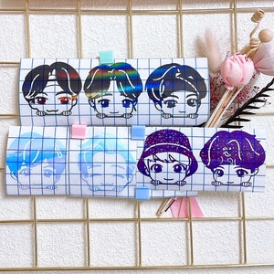 BTS Tinytan Chibi Decal - Peeker Peek-a-boo Vinyl for Car Laptop Window ...