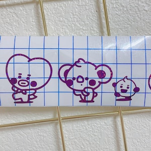 BT21 Decal Set - BTS Bangtan Holographic or Purple Glitter Vinyl Decal ...