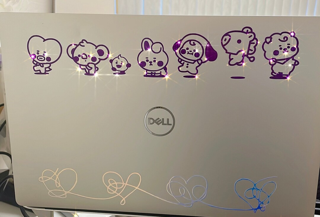 BT21 Decal Set - BTS Bangtan Holographic or Purple Glitter Vinyl Decal ...