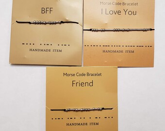 Best Friends Forever Morse Code Charm Bracelet String Bead - Etsy