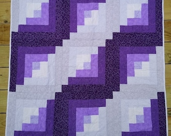 Purple Log Cabin Quilt - Etsy