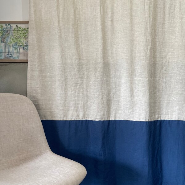 Color Block Curtains - Etsy