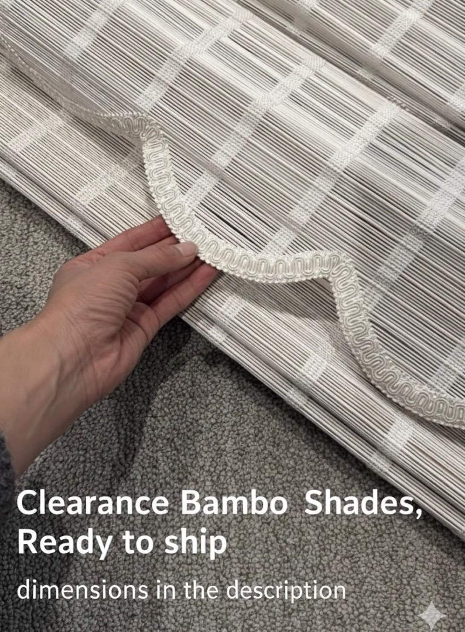 Clearance Bamboo Shades, White Bamboo Roman Blinds, Ready to Ship. - Etsy