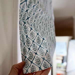 Blue Green Valance, Modern Straight Decorative Window Treatment, Custom ...