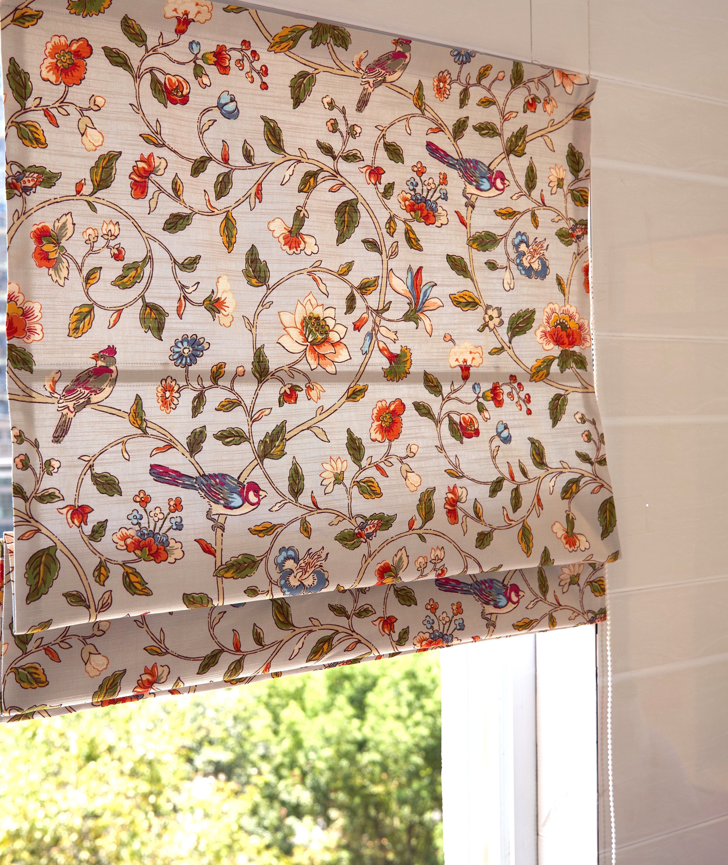 Custom Roman Shades Garden Bird Pattern Fabric Modern Shades - Etsy