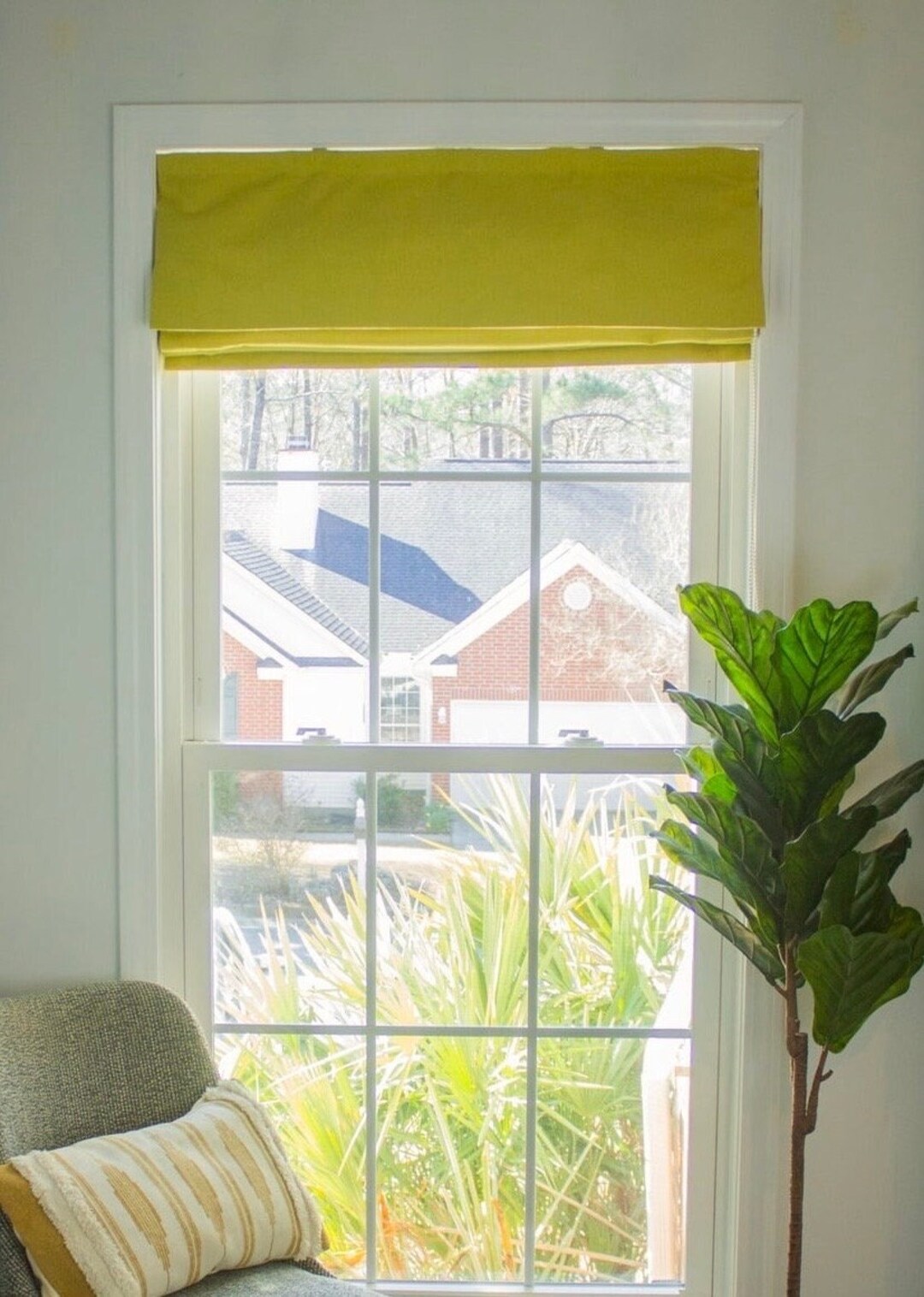 Blackout Roman Shades With Straight Valance, Custom Fabric Blinds ...