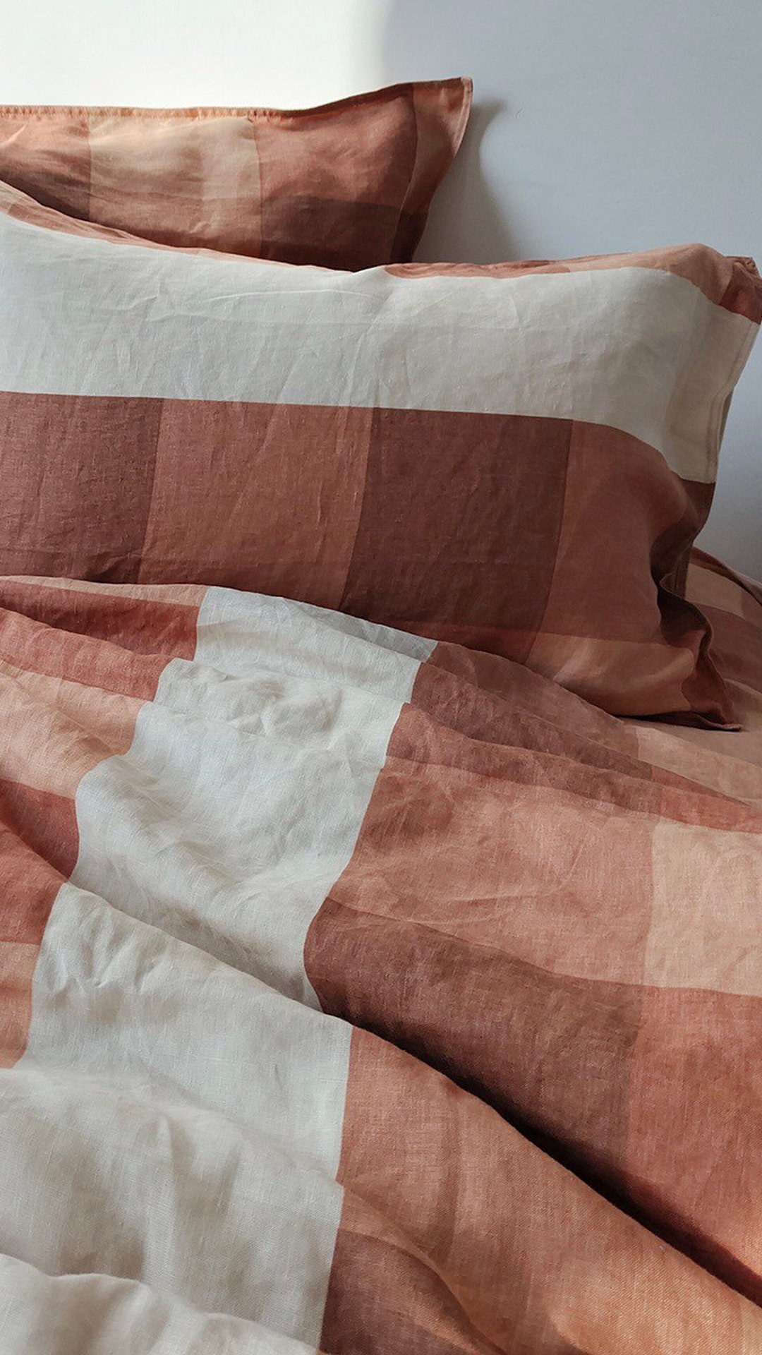 Linen Duvet Cover Set Patterned Color Block Duvet Cover 100% European ...