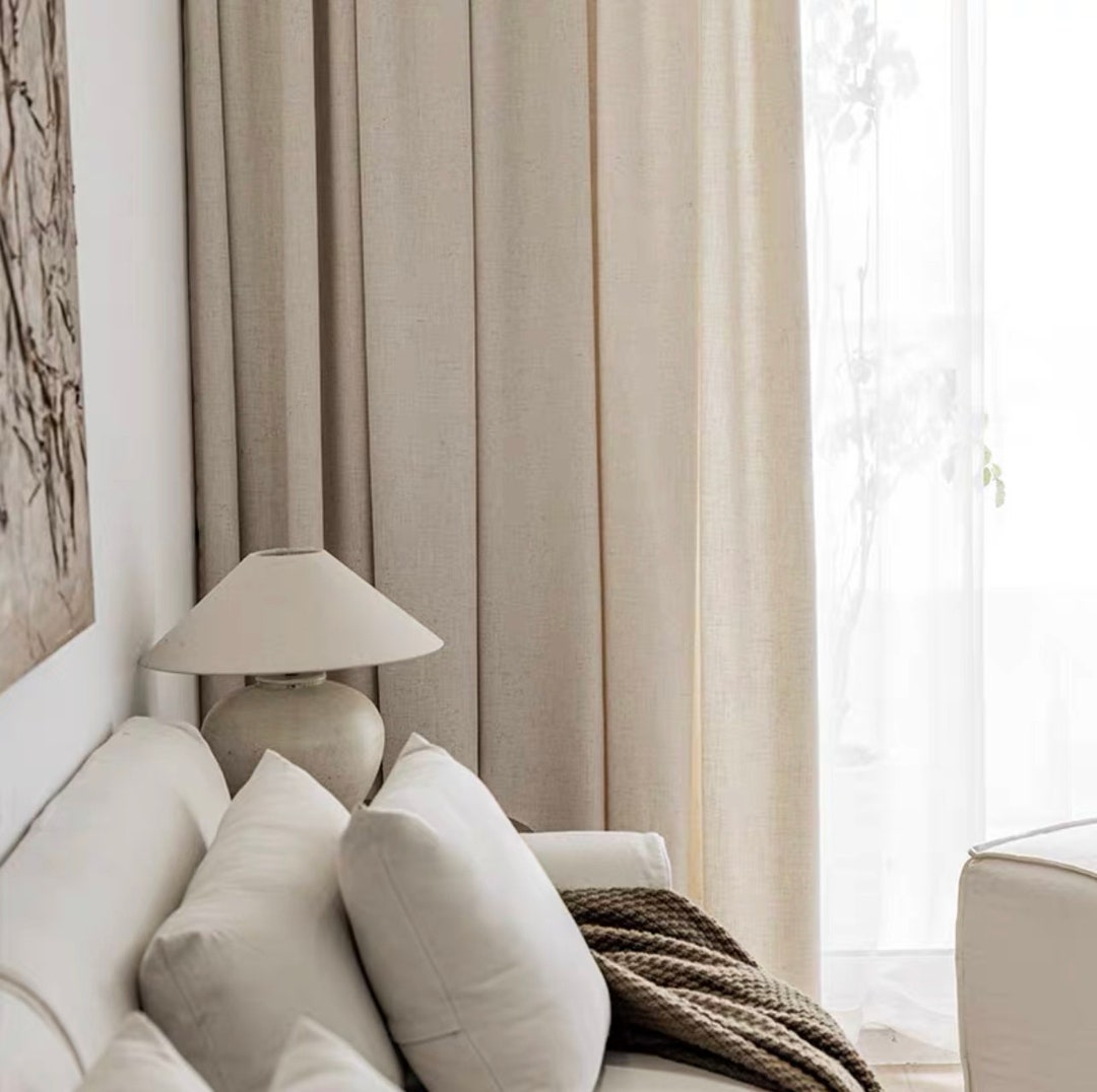 Custom Linen Blend Curtain Panels: Made to Order, Designer Look - Etsy