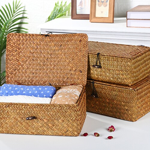 Straw Box Straw Weaving Basket Housewarming Decor Vintage | Etsy