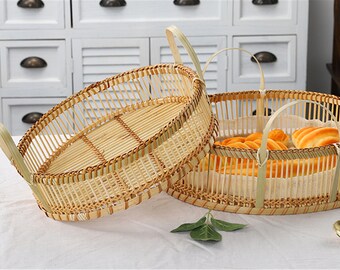 Round Straw Tray - Etsy