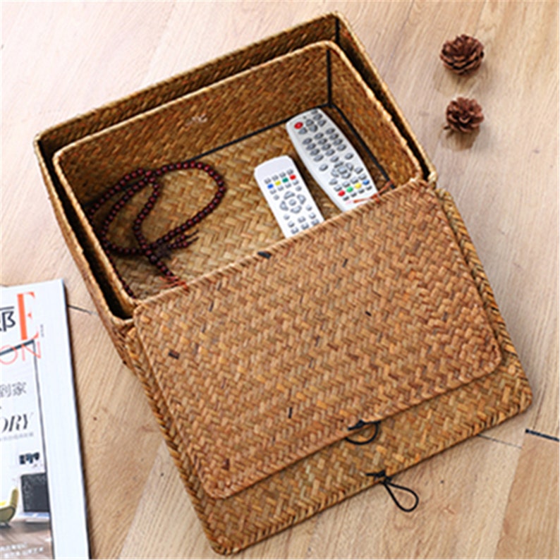 Straw Box Straw Weaving Basket Housewarming Decor Vintage | Etsy