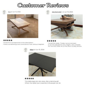 Collapsible Solid Wood Table - Adjustable Height & Expandable Surface ...