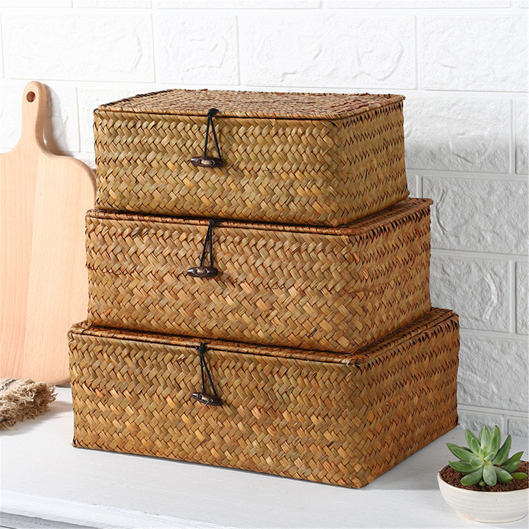 Straw Box Straw Weaving Basket Housewarming Decor Vintage - Etsy