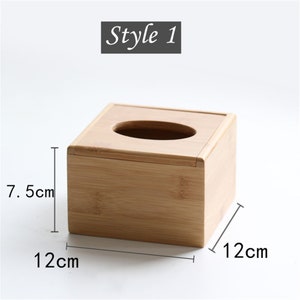 Bamboo Wood Tissue Box Bamboo Tissue Holder Housewarming Decor Vintage ...