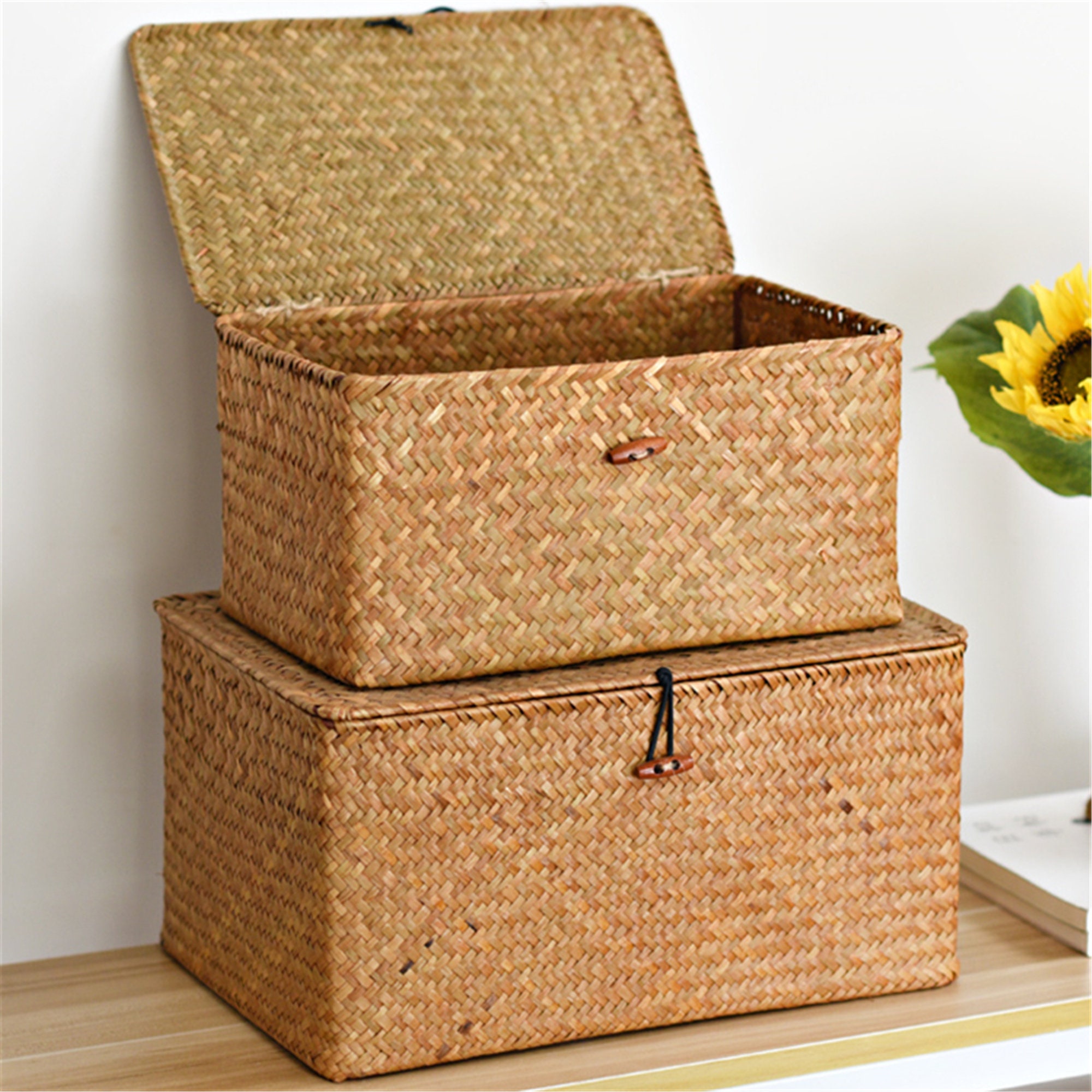 Straw Box Straw Weaving Basket Housewarming Decor Vintage - Etsy UK