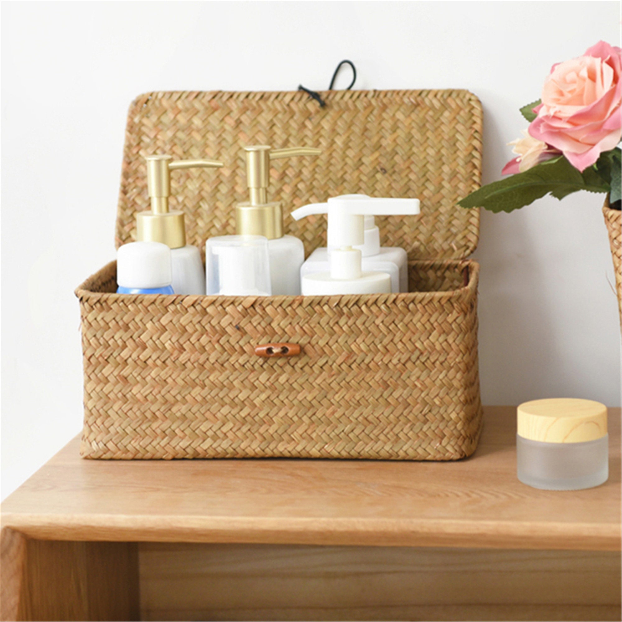 Straw Box Straw Weaving Basket Housewarming Decor Vintage - Etsy UK