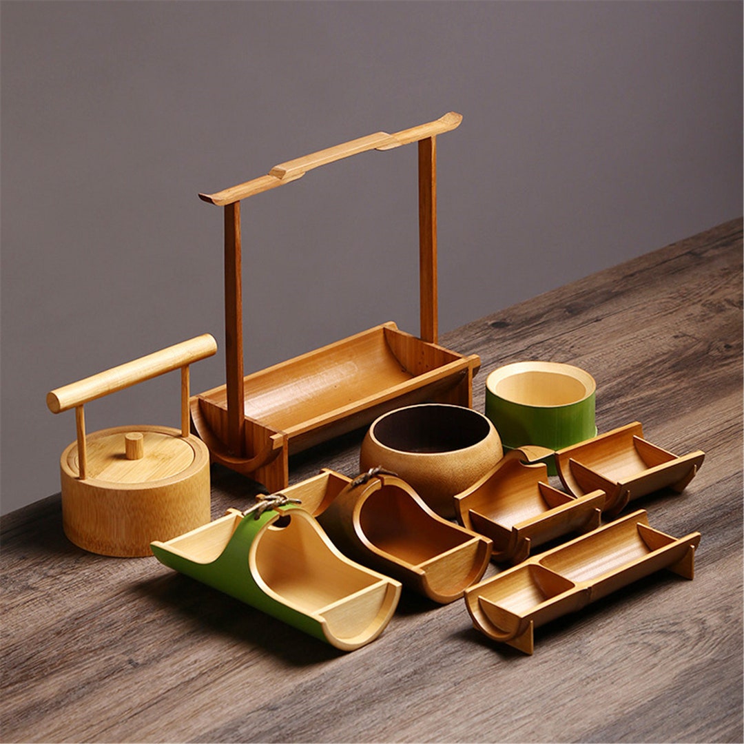 Natural Bamboo Refreshment Box Living Room With Lid Dried Fruit Plate ...