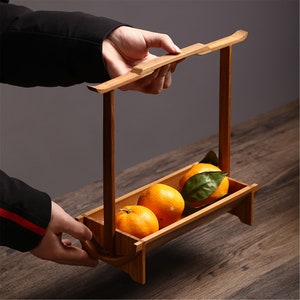 Natural Bamboo Refreshment Box Living Room With Lid Dried Fruit Plate ...