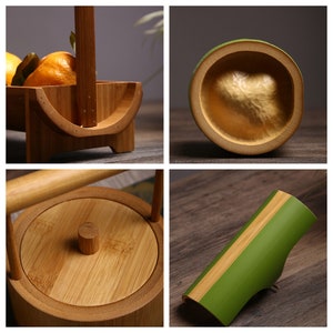 Natural Bamboo Refreshment Box Living Room With Lid Dried Fruit Plate ...