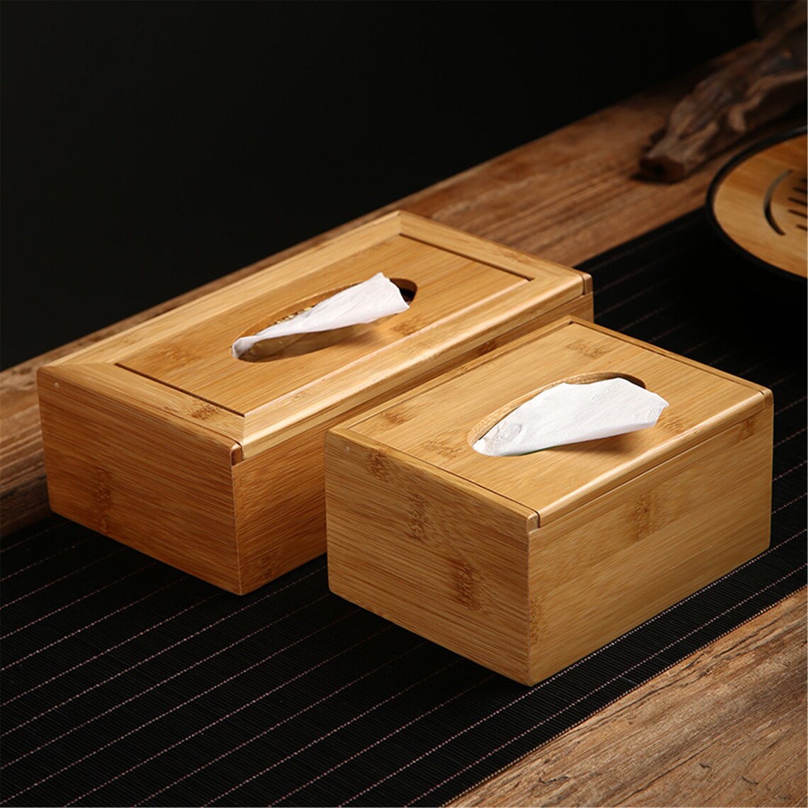 Bamboo Tissue Box Holder Bamboo Wood Tissue Box With Cover - Etsy