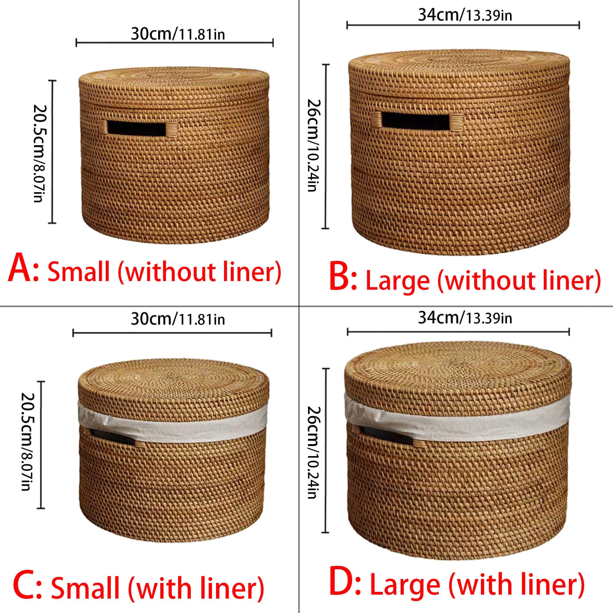 Handmade Rattan Children's Toy Storage Basket,rattan Round Storage ...