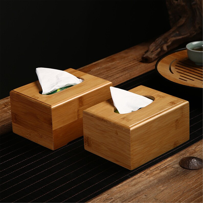Bamboo Tissue Box Holder Bamboo Wood Tissue Box With Cover - Etsy