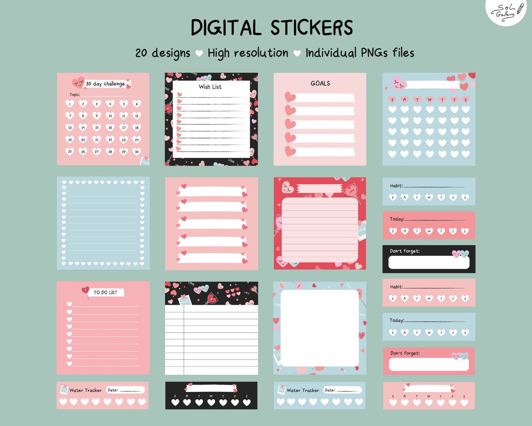 Cute Digital Stickers, Digital Planner Stickers Notes, Goodnotes ...