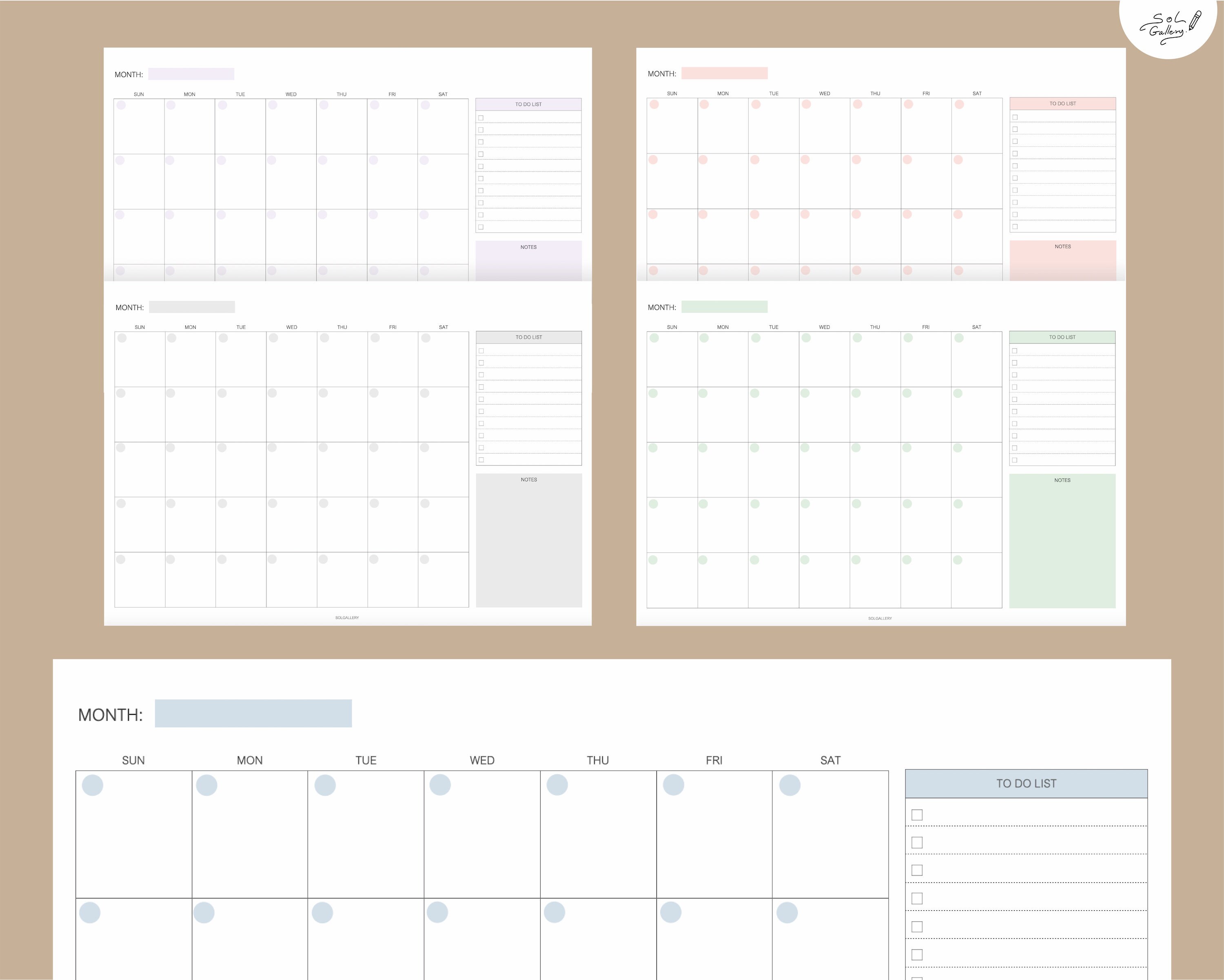 Undated Monthly Planner, Printable Undated Monthly Planner, Undated ...