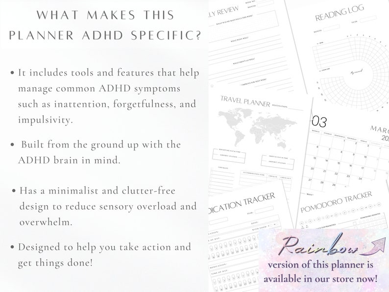 ADHD Planner Printable Neurodivergent Planner ADHD Adult Planner Custom ...