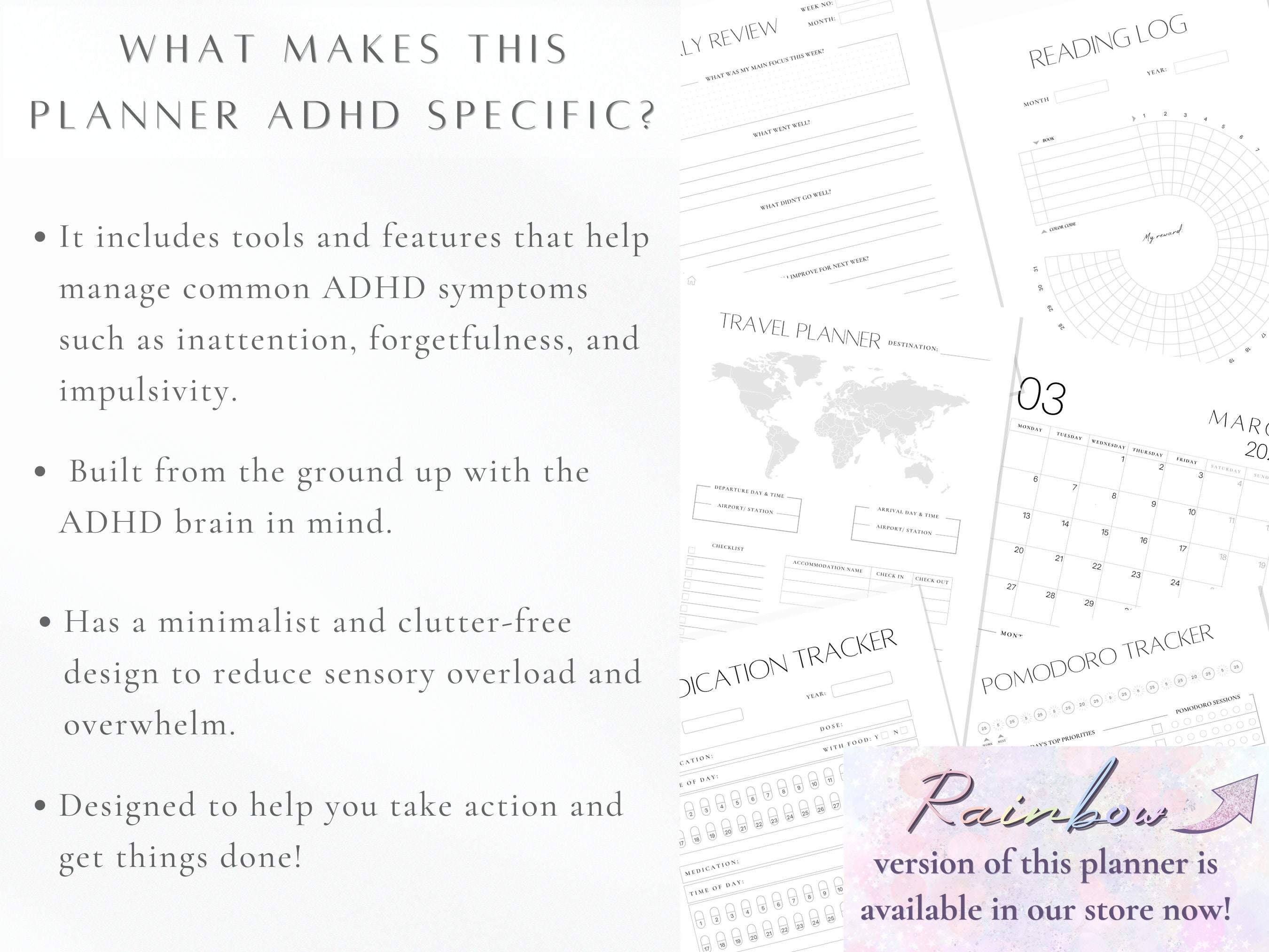 ADHD Planner Printable Neurodivergent Planner ADHD Adult Planner Custom ...