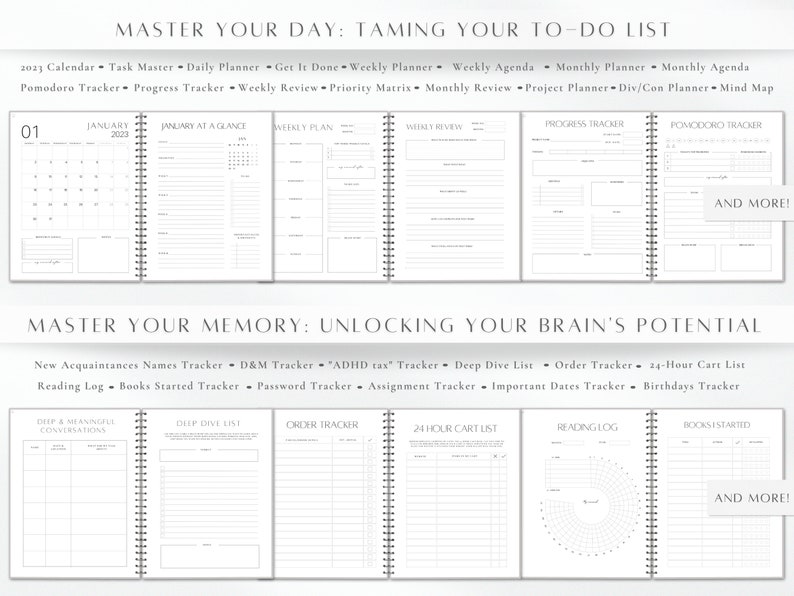 ADHD Planner Printable: Neurodivergent Adult Planner With Stickers ...