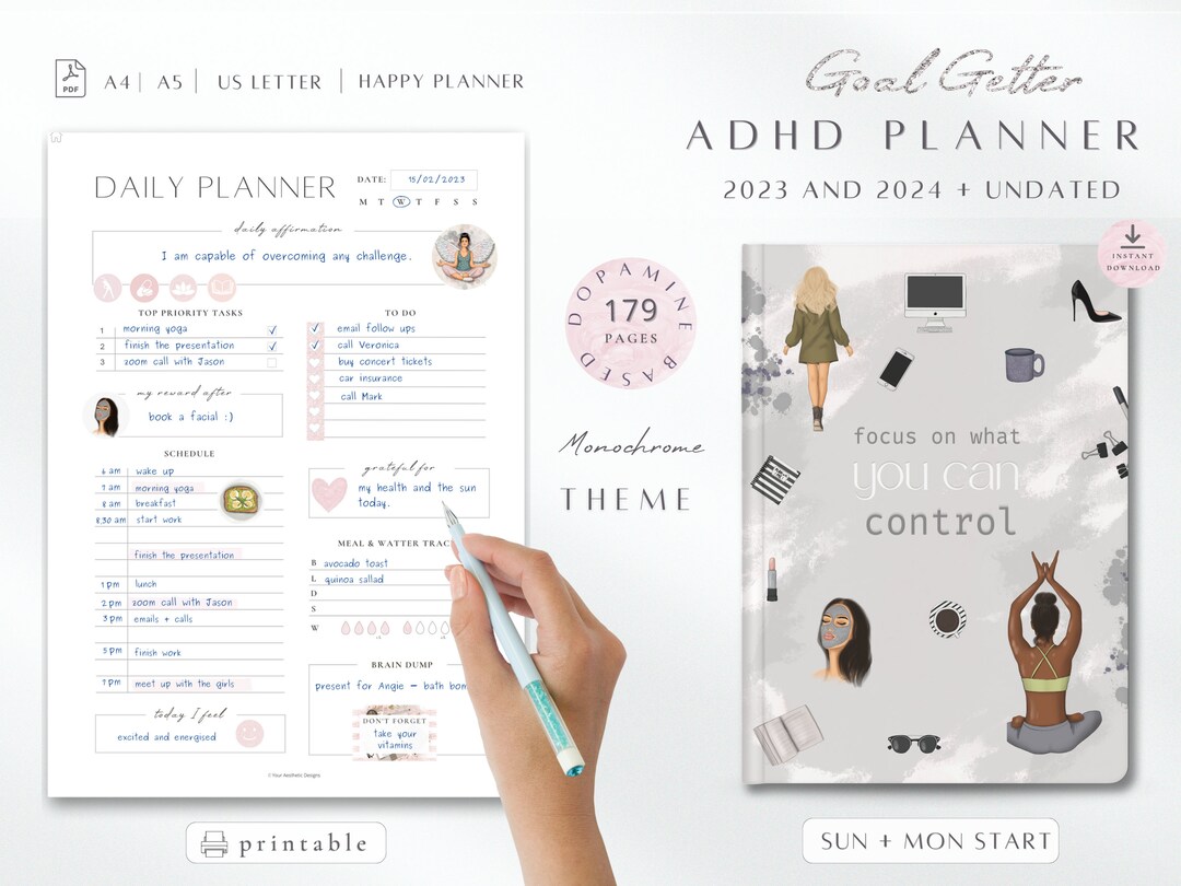 ADHD Planner Printable Neurodivergent Planner ADHD Adult Planner Custom ...