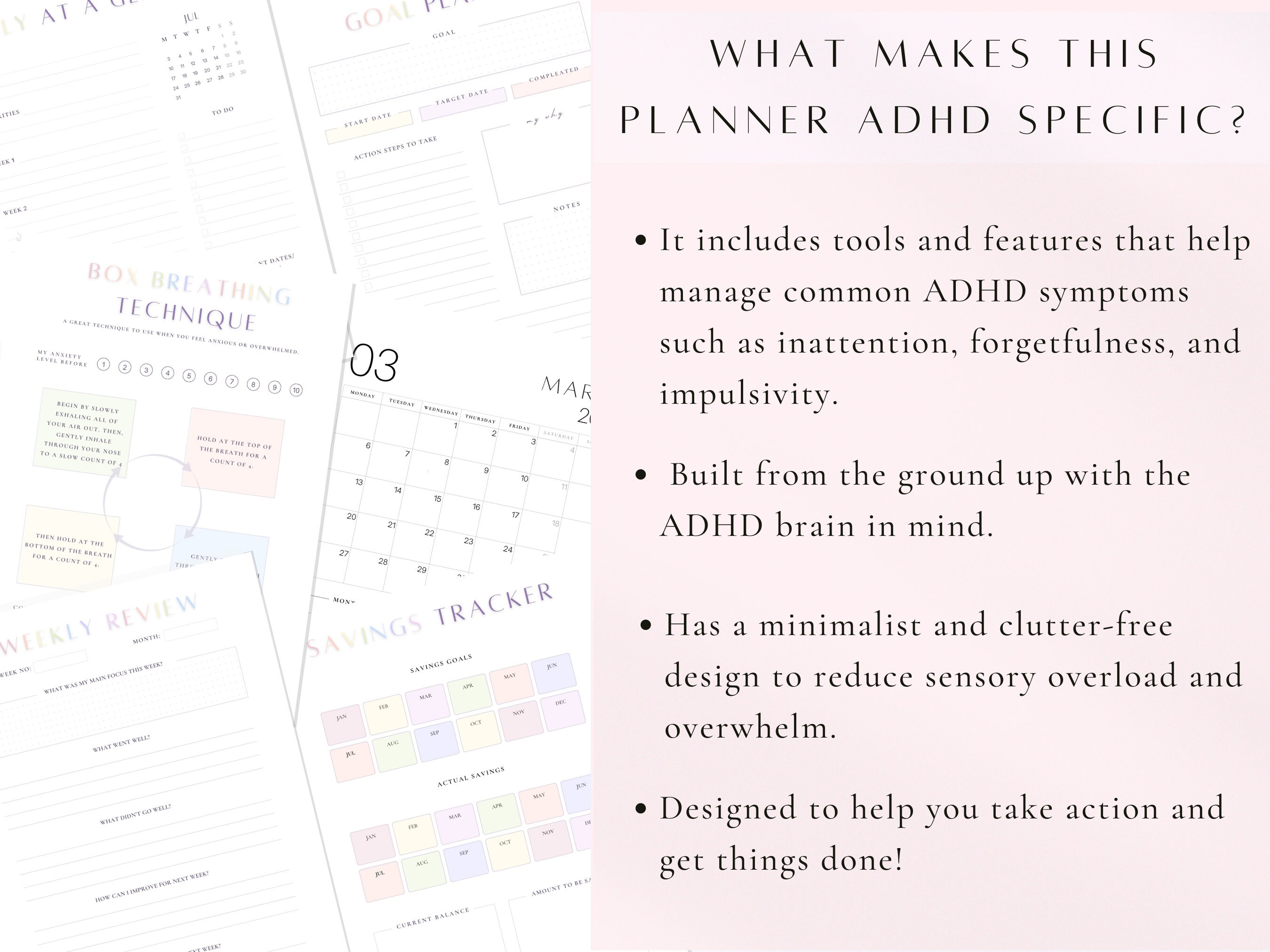 ADHD Print Planner ADHD Planner Adults Printable Neurodivergent Planner ...