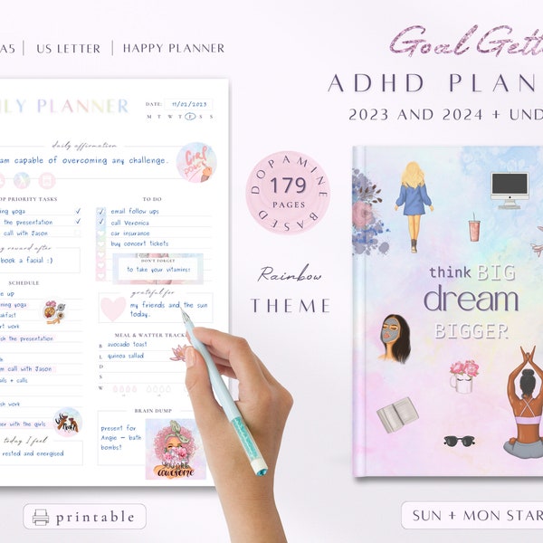ADHD Daily Checklist Bundle for Planning and Productivity | Printable ...