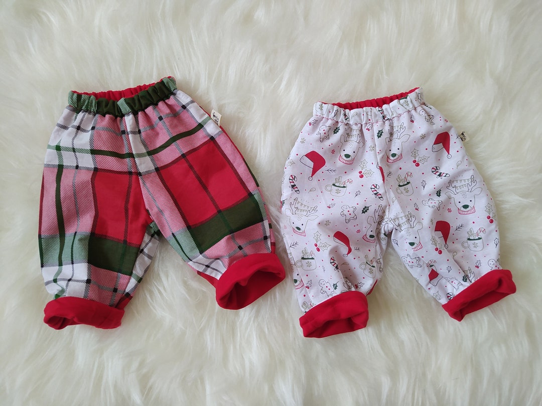 Reversible Baby Christmas Pants: Cotton Holiday Clothing - Etsy