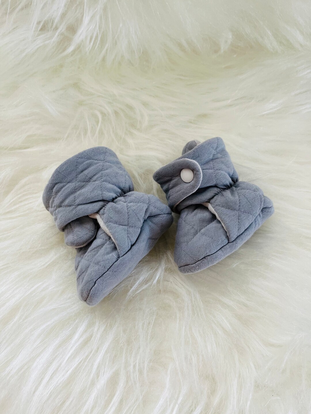 Quilted Baby Booties: Organic Cotton Muslin, Stay-put Design - Etsy
