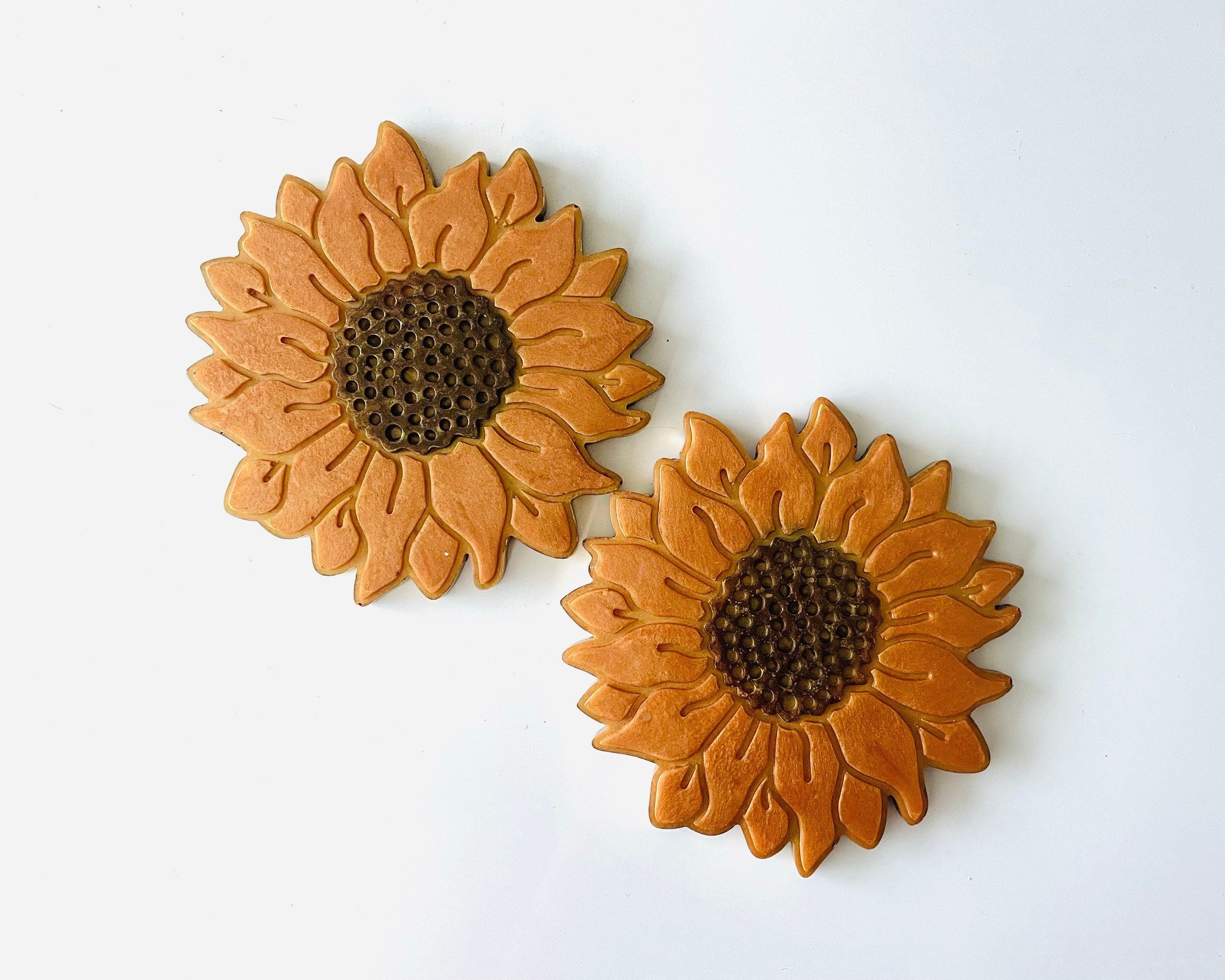 Sunflower Resin Coasters Made With Real Sunflowers Custom - Etsy