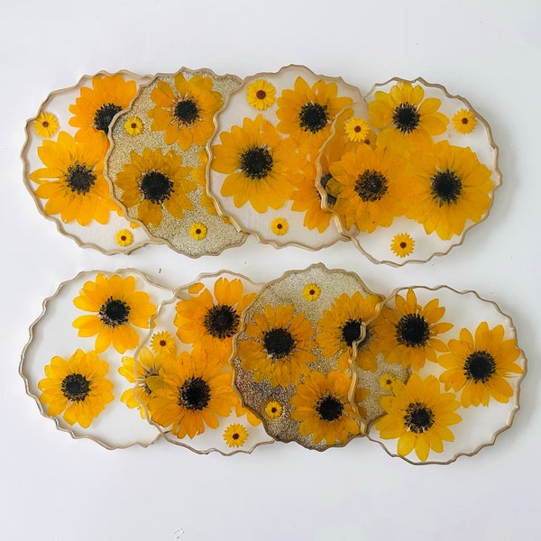 Sunflower Coasters - Etsy