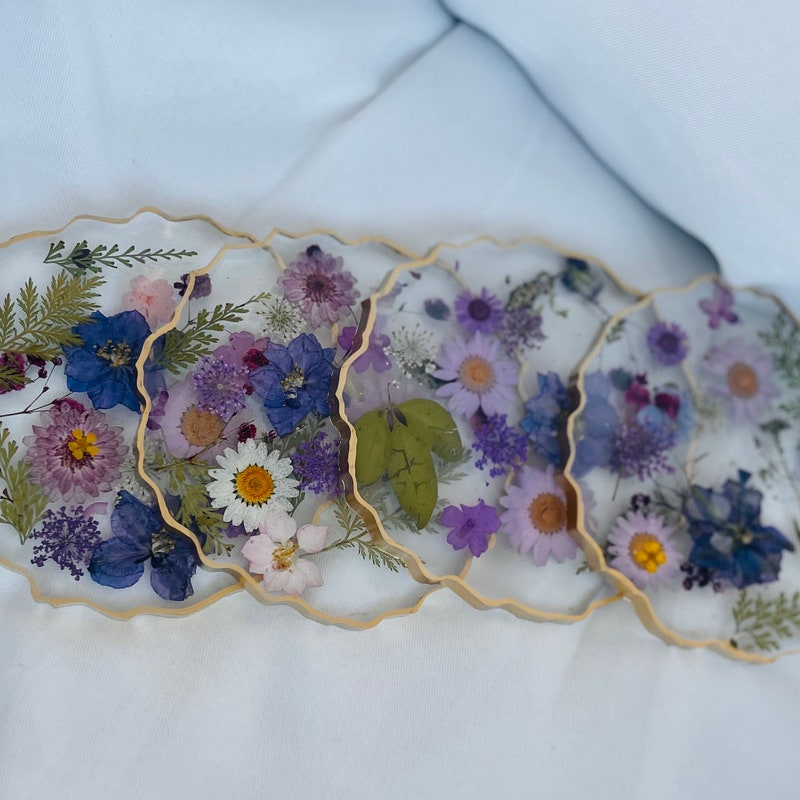 Flower Resin Coasters - Etsy