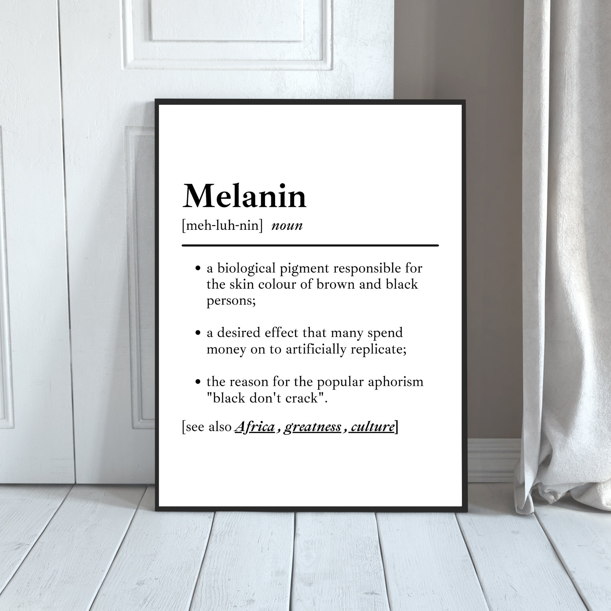 Definition of Melanin Print Afrocentric / Black History - Etsy