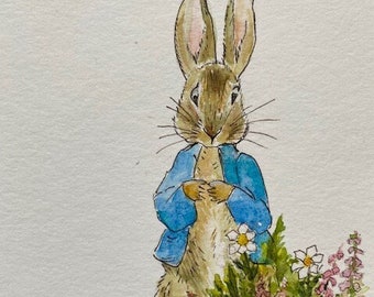 Peter Rabbit Story Original Drawing and Painting in Watercolor and Ink ...