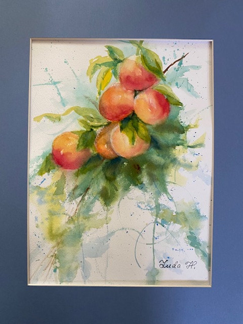 Peaches Original Watercolor Painting - Etsy