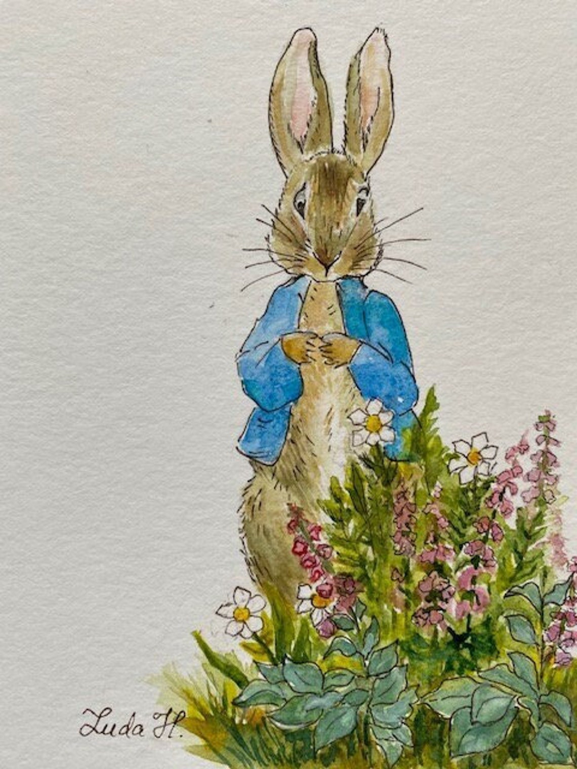 Peter Rabbit Story Original Drawing and Painting in Watercolor and Ink ...