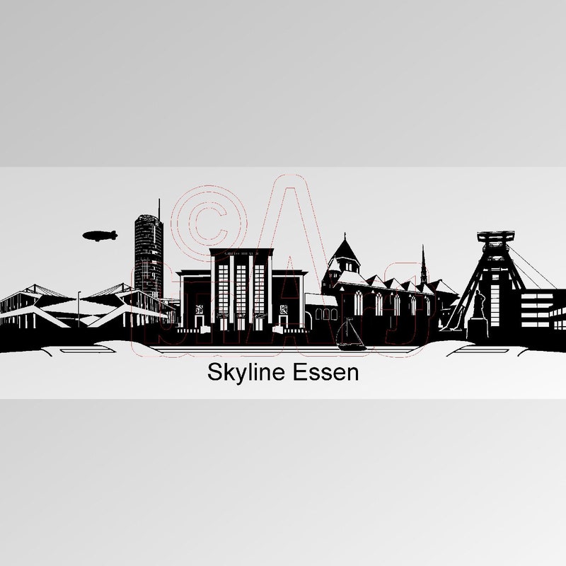 Silhouette skyline essen - Etsy.de